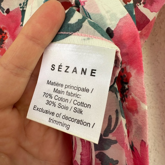Sezane | Tops | Sezane Pierro Shirt Imprim Fleur Aquarelle Fr36 | Poshmark